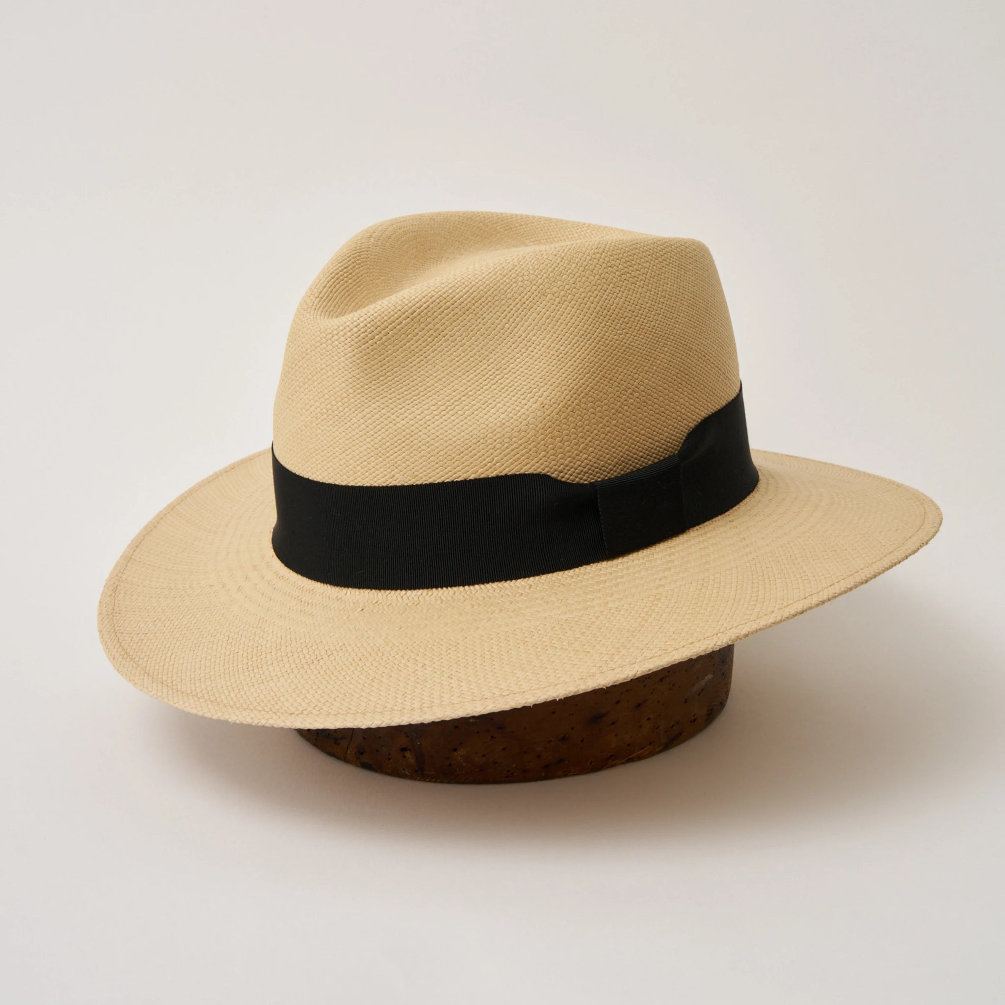 Executive Fino Sand Panama Hat with Black Trim | Camilo Hats