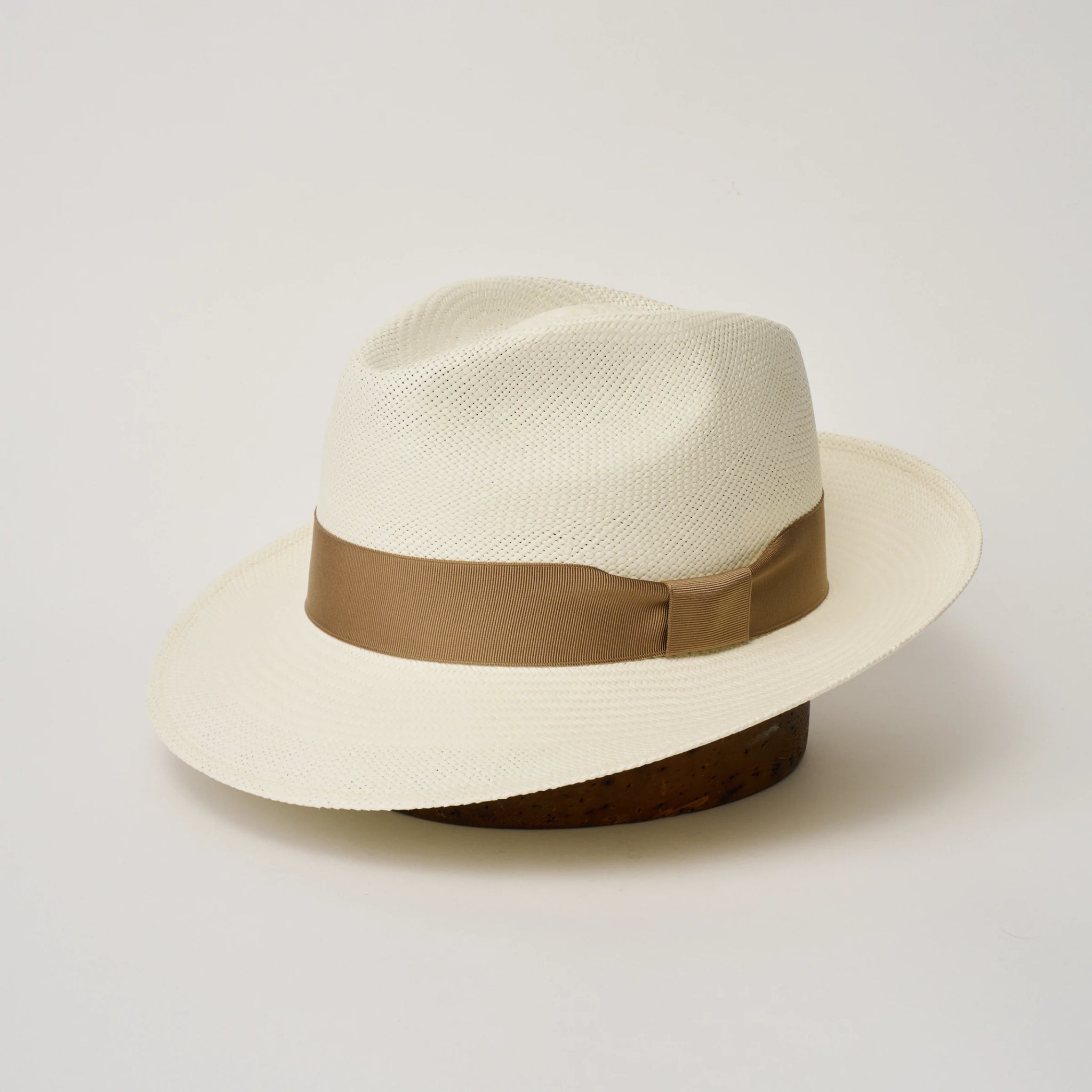 New Fedora Cream Panama Hat with Tan Trim | Camilo Hats